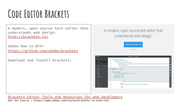 Web development resources brackets | PPT