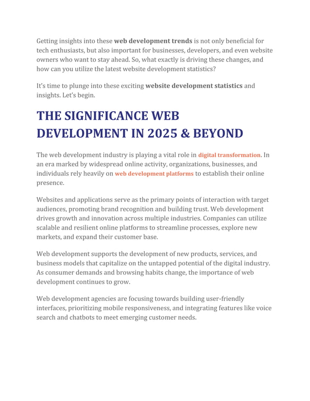 Web Development Statistics You Should Know in 2025 | PDF