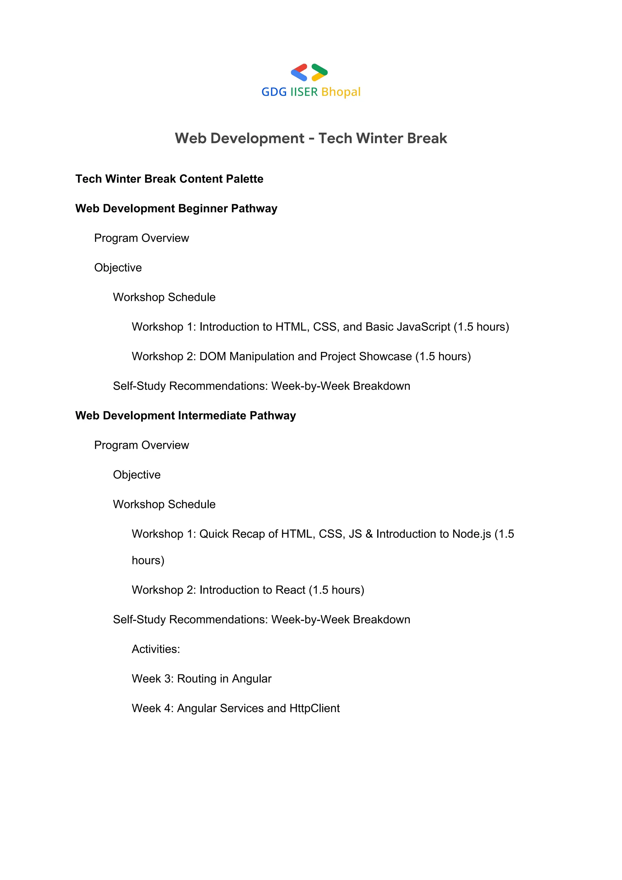 Web Development Tech Winter Break .docx