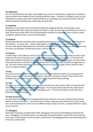 Web Development Terminolog, Terms and Important Definitions | PDF