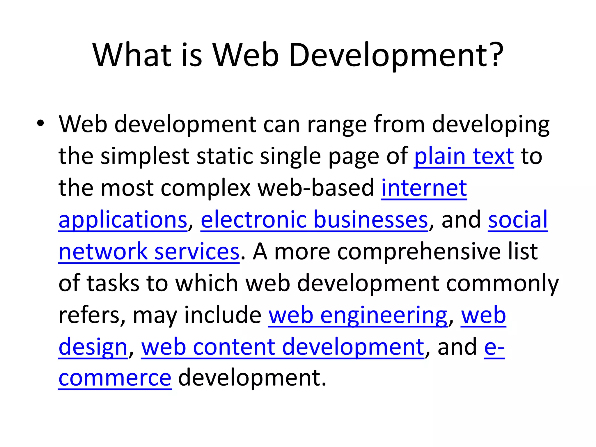Web development using html and wordpress | PPT Web development using html and wordpress | PPT
