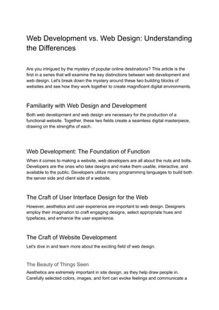 web development versus web design | PDF