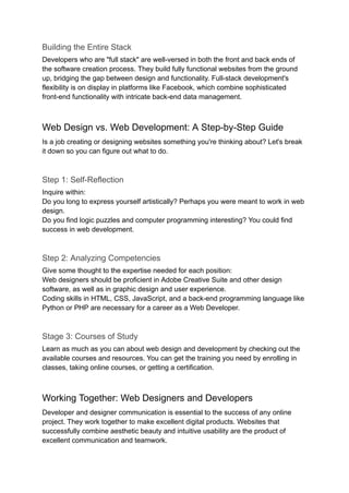 web development versus web design | PDF