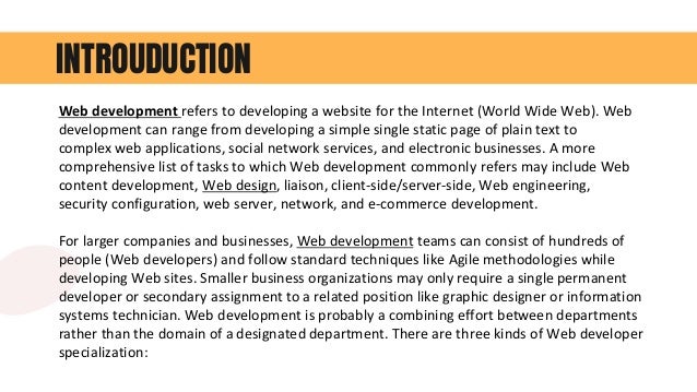 What is web development and its types? | PPT
