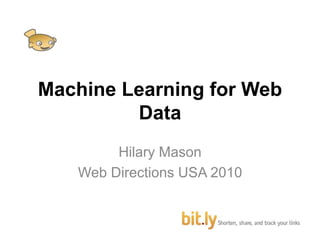 Machine Learning for Web Data | PPT