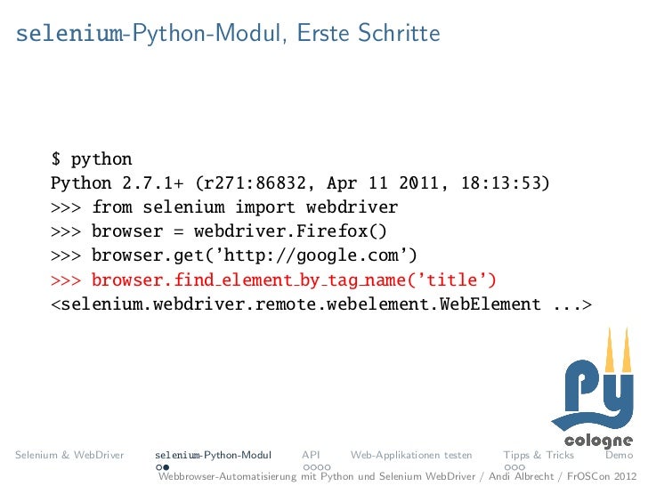 Webbrowser Automatisierung Mit Python Und Selenium Webdriver