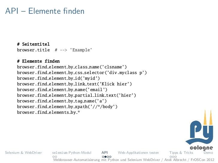 Webbrowser Automatisierung Mit Python Und Selenium Webdriver