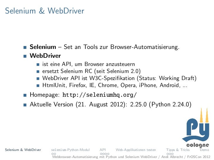 Webbrowser Automatisierung Mit Python Und Selenium Webdriver