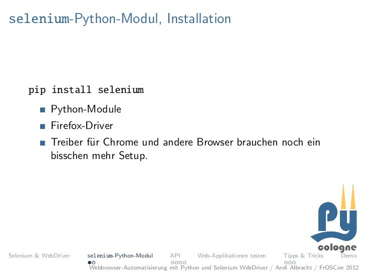 Webbrowser Automatisierung Mit Python Und Selenium Webdriver