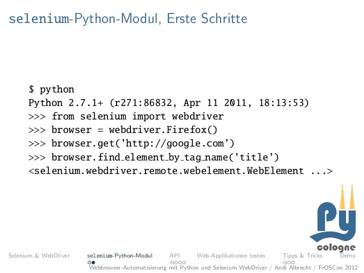 Webbrowser Automatisierung Mit Python Und Selenium Webdriver