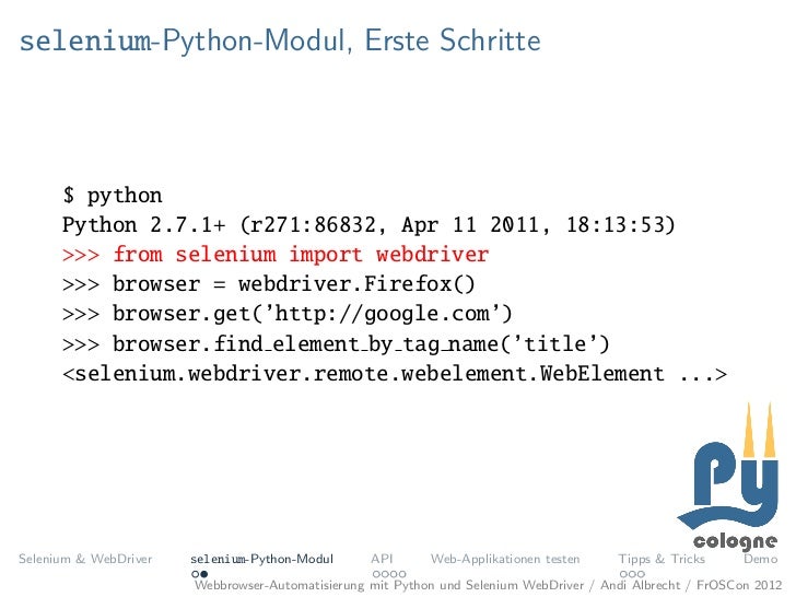 Webbrowser Automatisierung Mit Python Und Selenium Webdriver