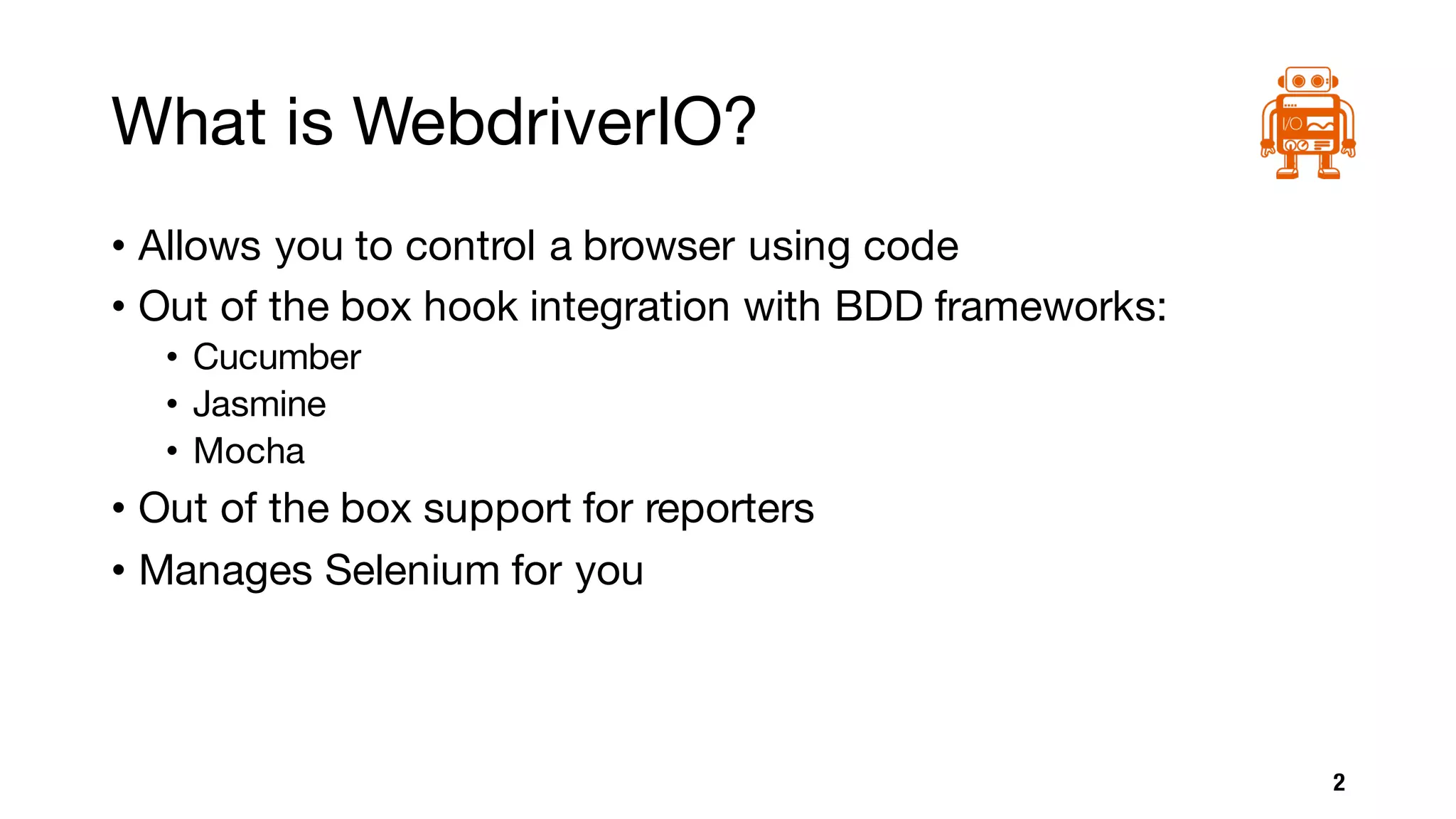 Webdriver io presentation | PDF