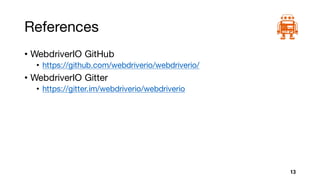 Webdriver io presentation | PDF