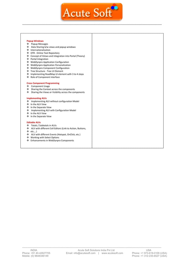 Sap Webdynpro Abap Online Training Pdf