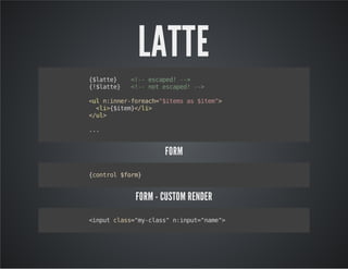 Nette framework (WebElement #27 lightning talk) | PDF | Programming Languages | Computing