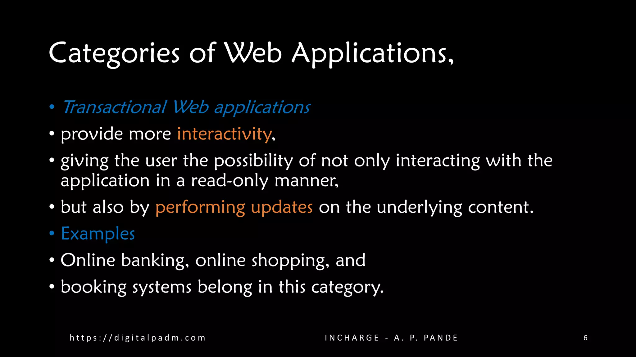 Web Engineering- Web Application Categories & Characteristics Book Gerti Kappel | PDF
