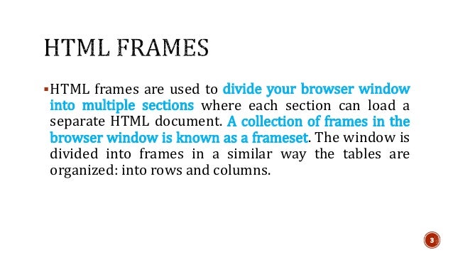 HTML Frameset & Inline Frame