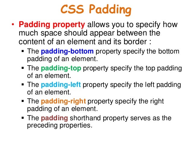 Web Engineering Basic Css Properties