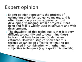 Web Engineering - Web Effort Estimation | PPT