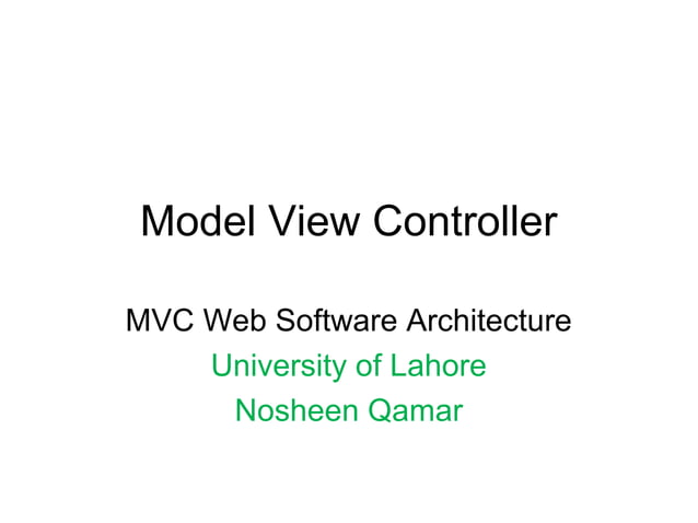 Web engineering - MVC | PPT