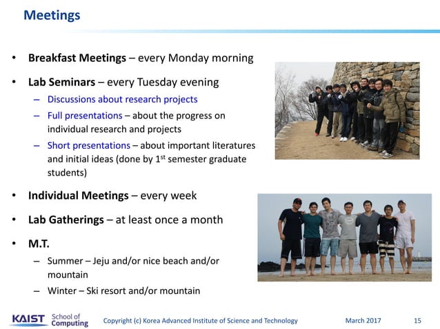 KAIST Web Engineering Lab Introduction (2017 ver.) | PPTX | Web ...