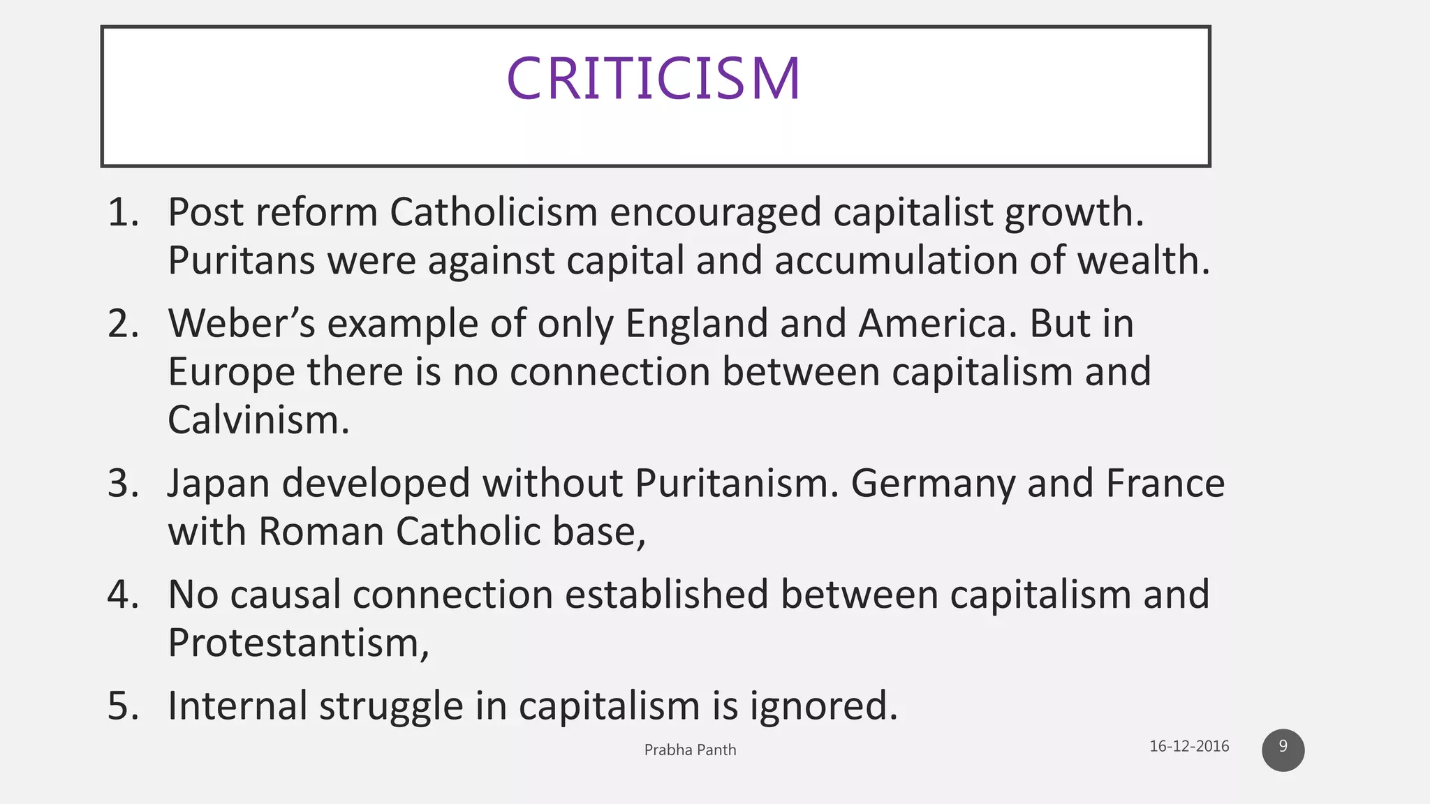 Weber and the spirit of capitalism | PPSX