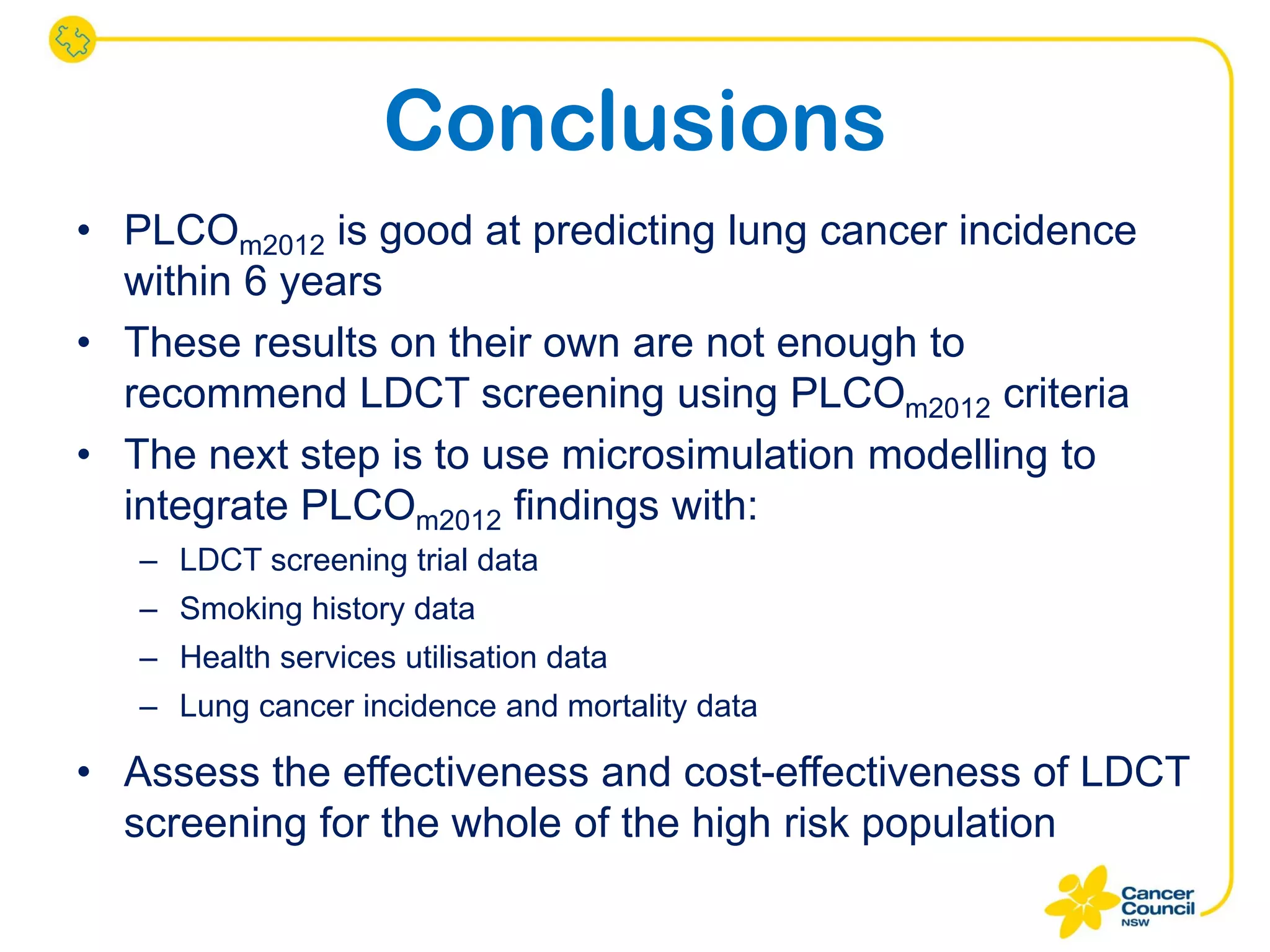 Identifying individuals at high risk for lung cancer in Australia | PDF