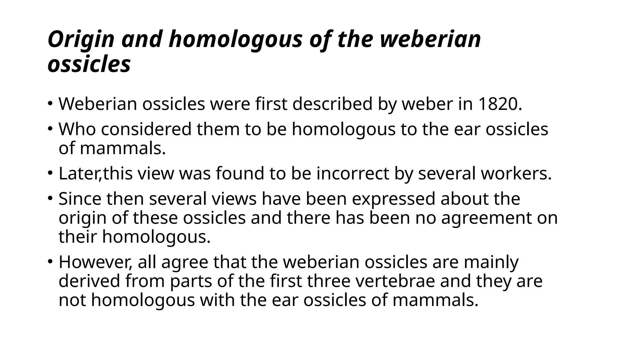 weberian ossicles (Fish and fisheries) General fish and biology | PPTX