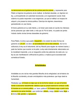 Weber, Platon, Aristoteles, Maquiavelo, hobbes, Locke, Rousseau ...