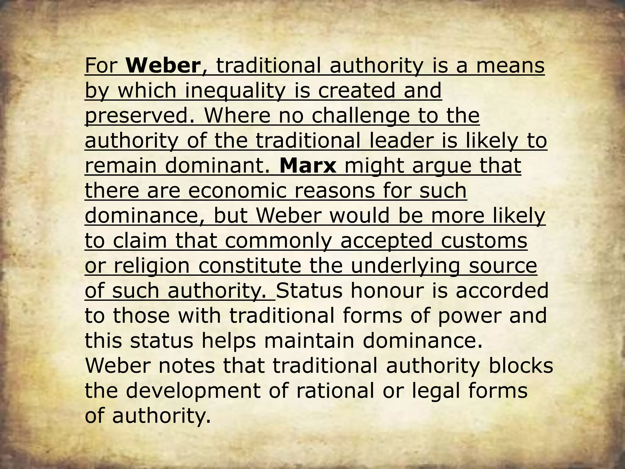 Weber's authority | PPTX