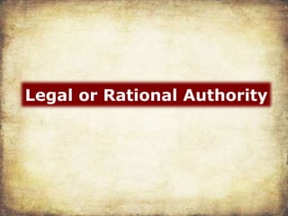 Weber's authority | PPTX