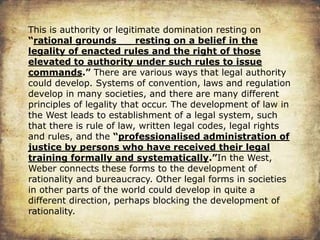 Weber's authority | PPTX