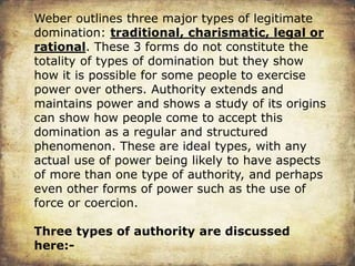 Weber's authority | PPTX