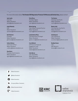 The female CEO-Reputation Premium? Differences & Similarities | PDF