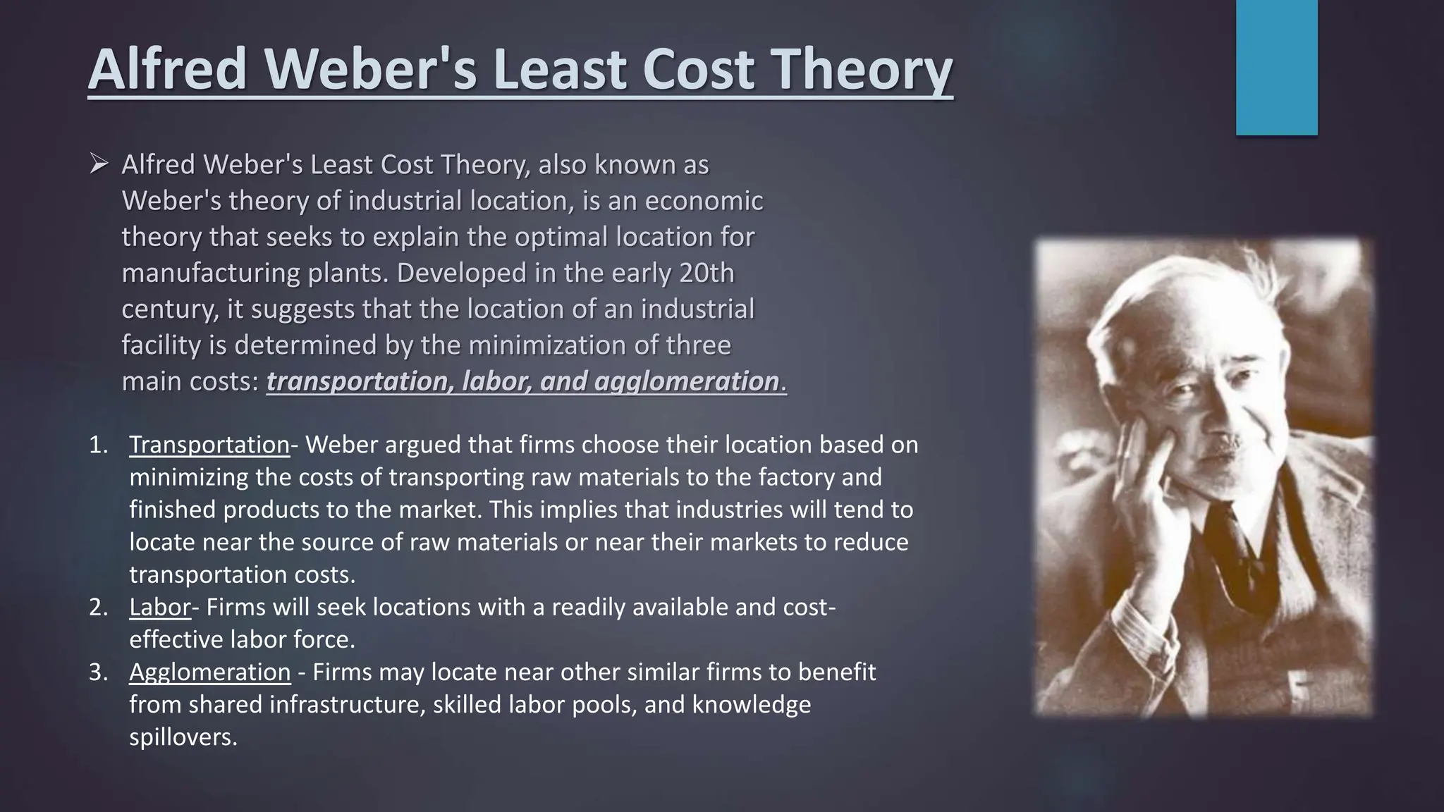 Alfred Weber's least cost theory on industrial location.pptx
