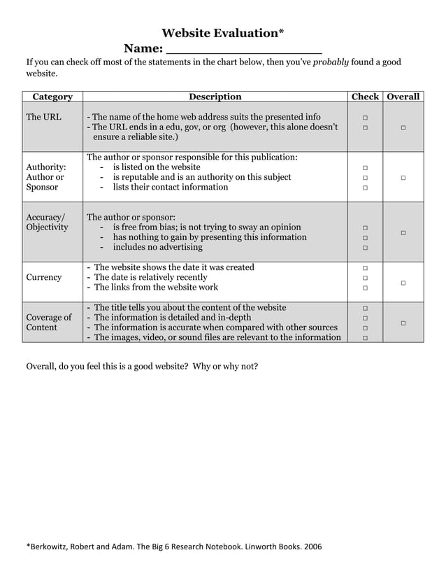 Web Eval Form | PDF