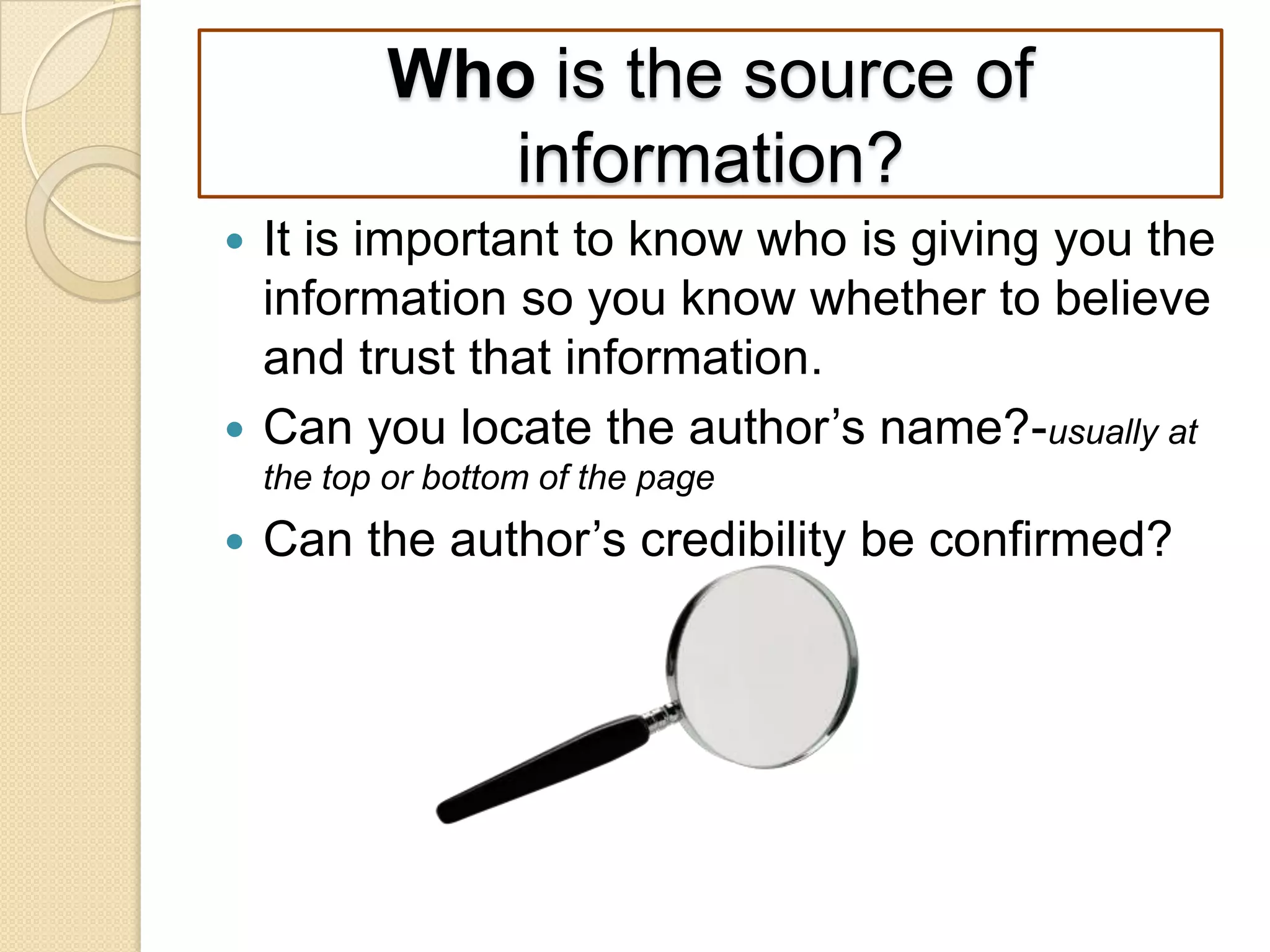 Web evaluation presentation | PPTX | Internet Safety | Parenting