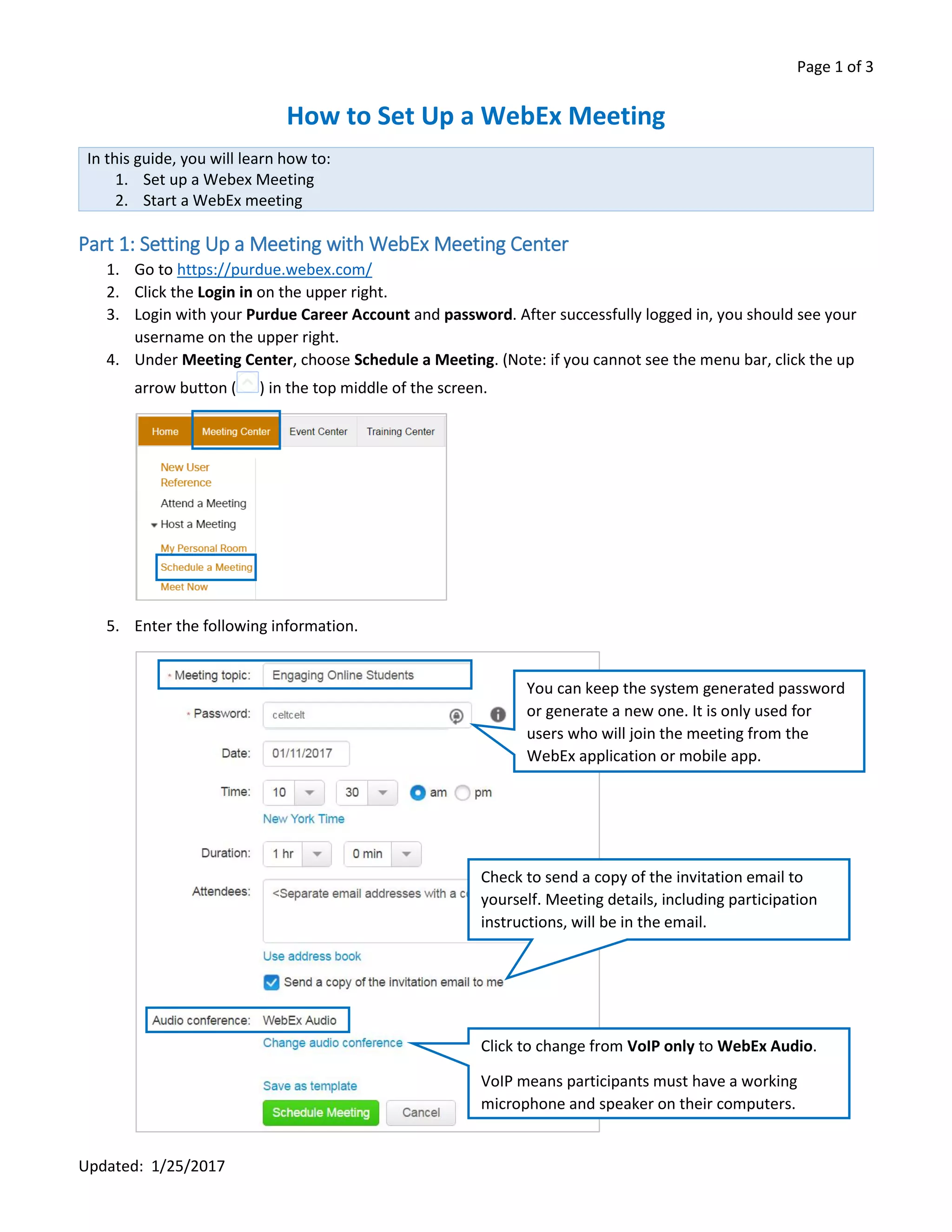 Webex meeting-setup | PDF | Web Conferencing | Computer Software and Applications