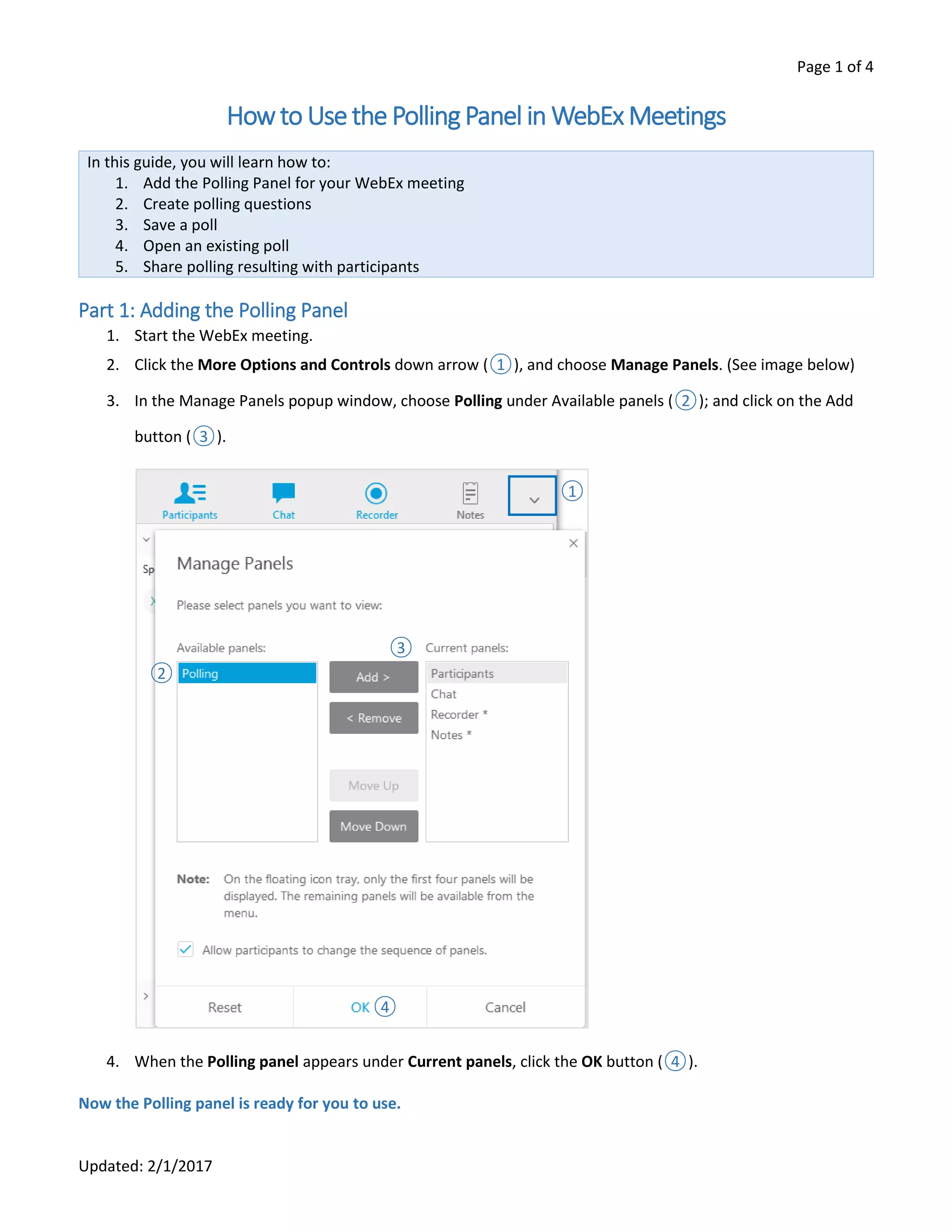 Polling in WebEx Meetings | PDF