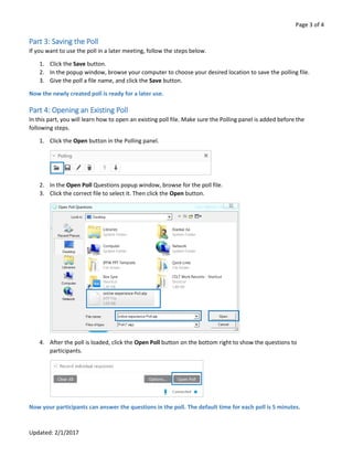 Polling in WebEx Meetings | PDF