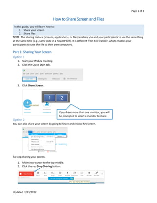Webex share-screen | PDF | Computing | Technology & Computing