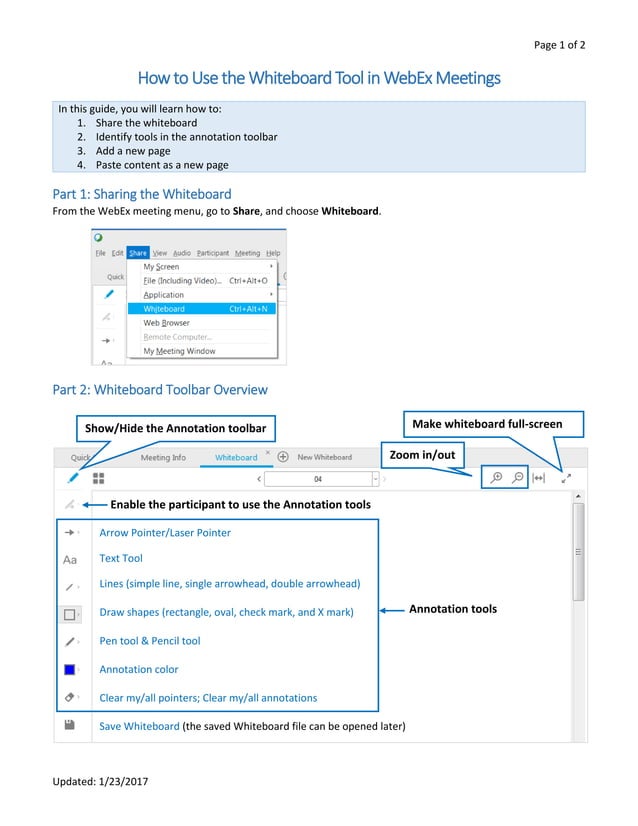 Webex whiteboard | PDF