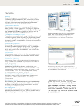 Web Ex Connect Product Sheet 2009 | PDF
