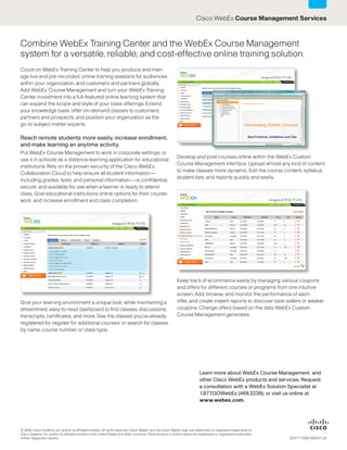 Web Ex Custom Course Management Datasheet | PDF