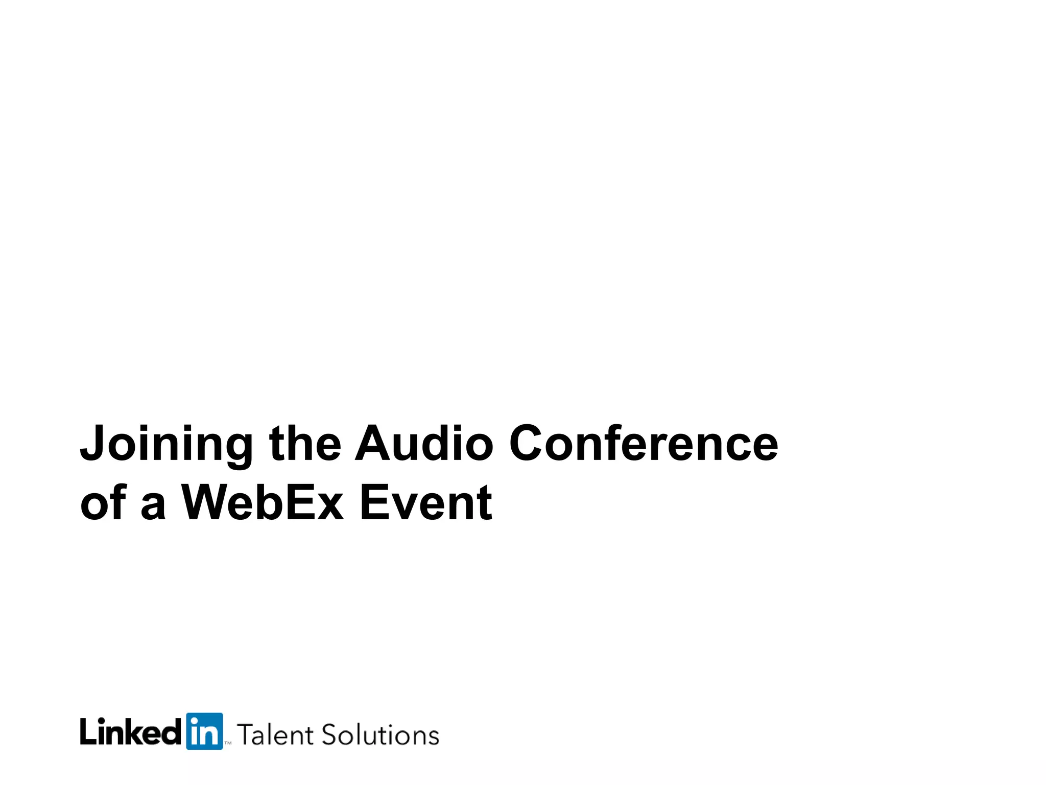 Webex event audio instructions tw webinar | PPT