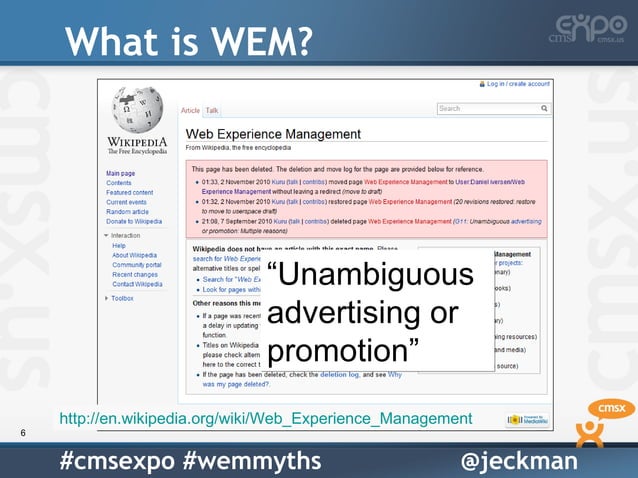 Web experience management myths | PPT