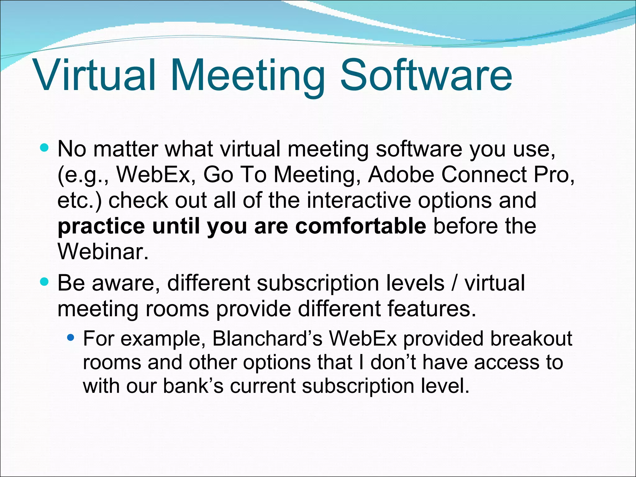 WebEx Virtual Interactive Classroom | PPT