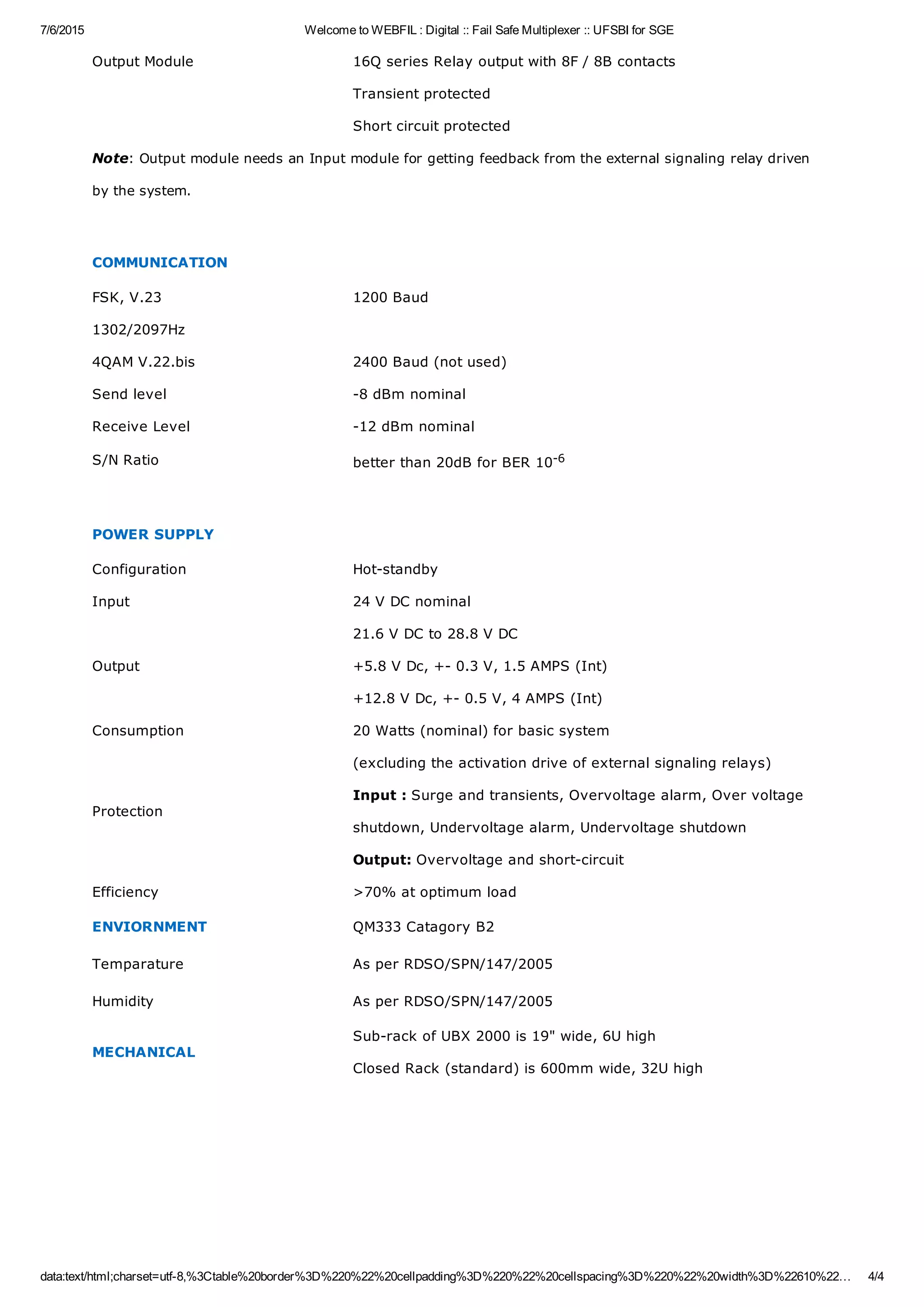 Webfil digital _ fail safe multiplexer __ ufsbi for sge | PDF
