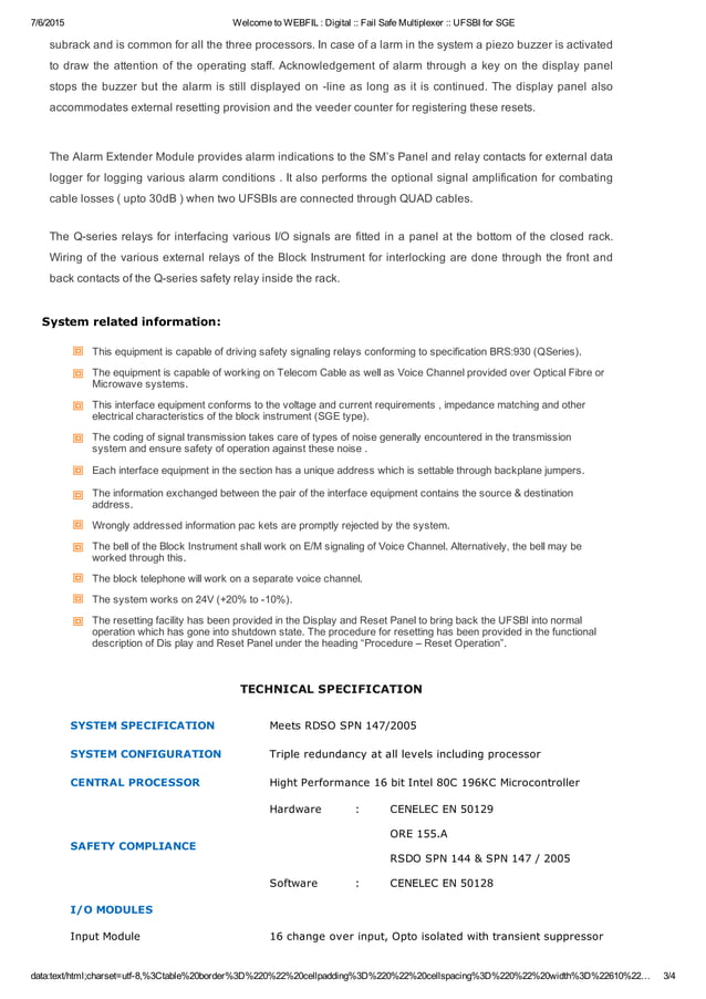 Webfil digital _ fail safe multiplexer __ ufsbi for sge | PDF