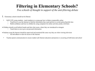 Web Filters And Other Evil Doers | PPT